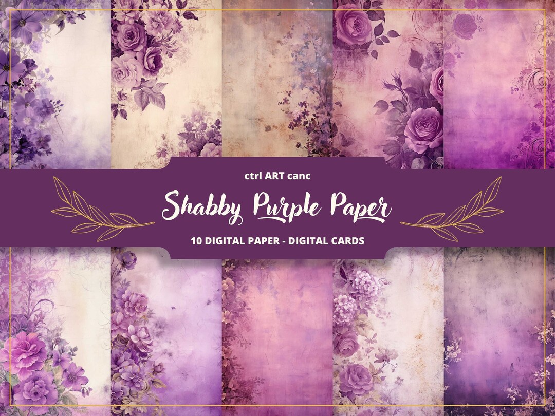 Shabby Purple Printable Paper, Shabby Journal Paper, Journal Kit ...