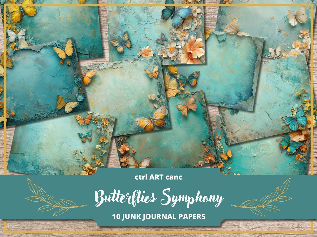 Butterfly Junk Journal Kit Butterfly Scrapbook Kit Butterflies Digital ...