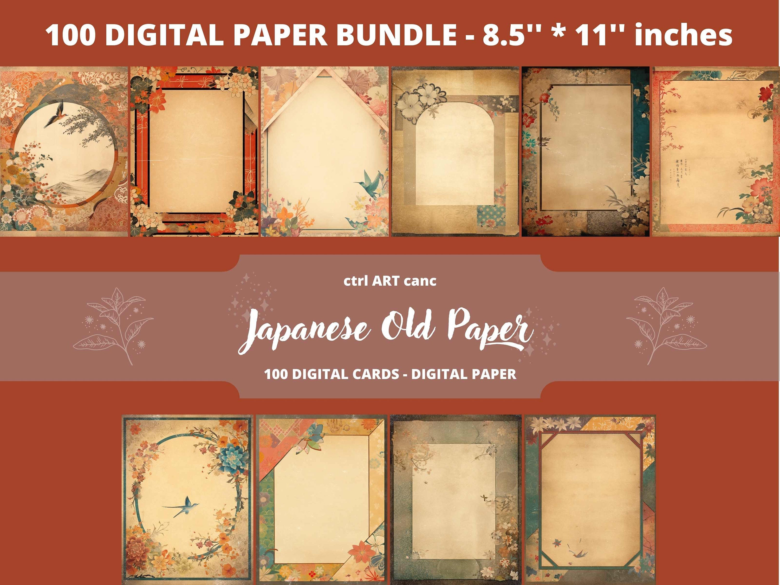 100 Japanese Vintage Paper Japanese Style Japanese Old - Etsy