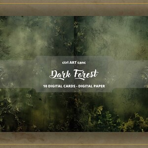 Dark Forest Digital Paper, Vintage Paper, Black Paper, Gothic Digital ...