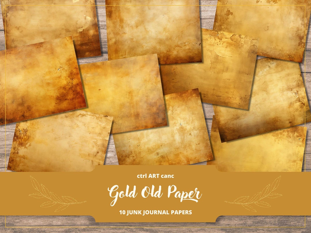 Gold Old Paper Background Stained Paper Wallpaper Junk Journal Paper ...