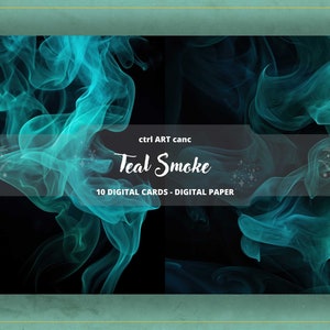 Smoke Printable Paper Smoke Effect Screen Smoke Teal Smoke Printable ...