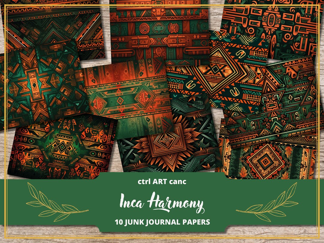 Aztec Digital Paper Maya Journal Kit Inca Printable Paper Maya ...
