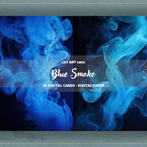 Blue Smoke Effect Printable Paper: Abstract Art Background (digital ...