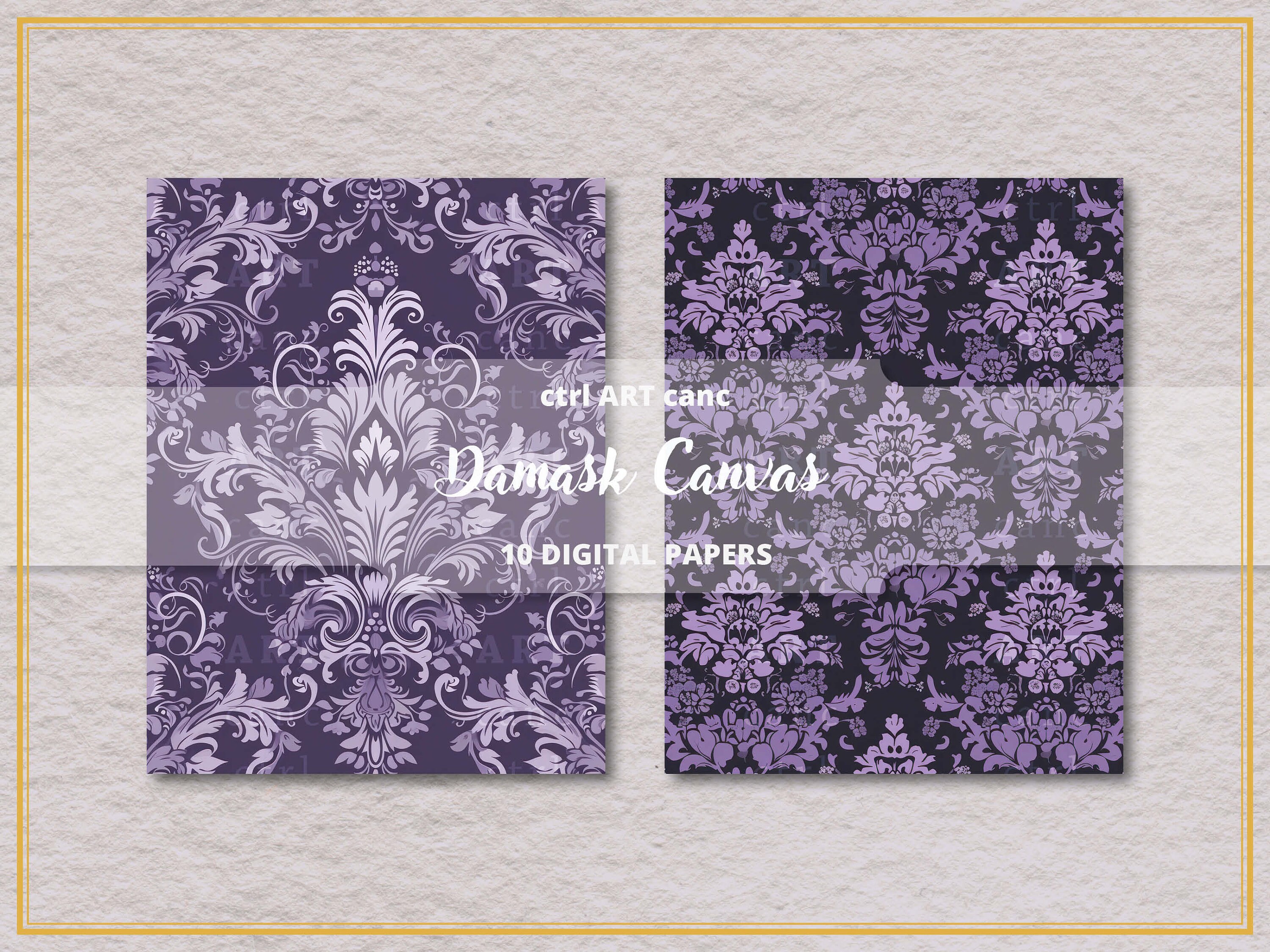 Purple Damask Digital Paper: Scrapbook & Journal Kit (digital Download ...