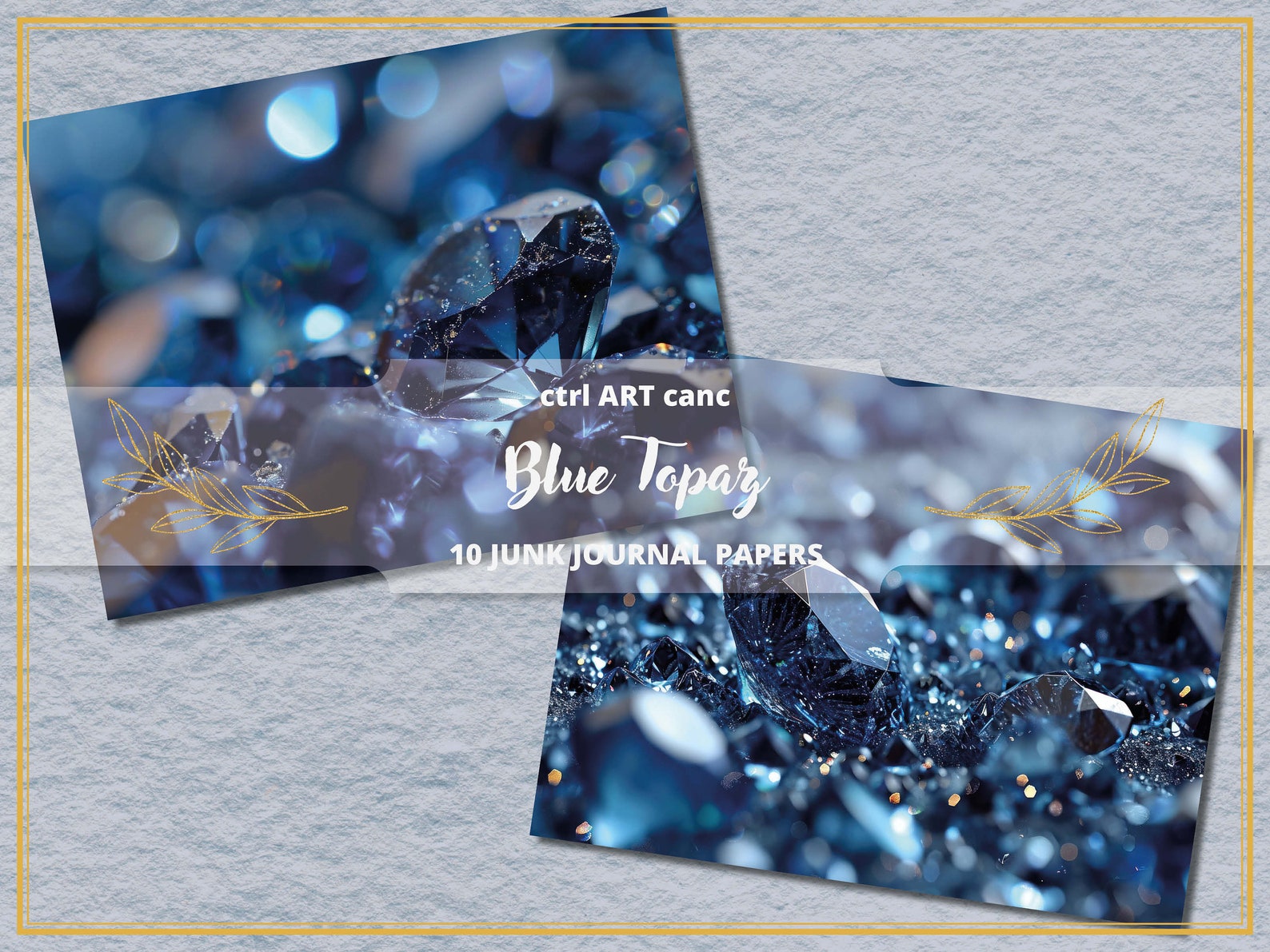 Blue Diamond Digital Paper Kit Blue Printable Paper Junk Journal Kit ...