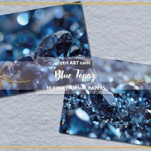 Blue Diamond Digital Paper Kit Blue Printable Paper Junk Journal Kit ...