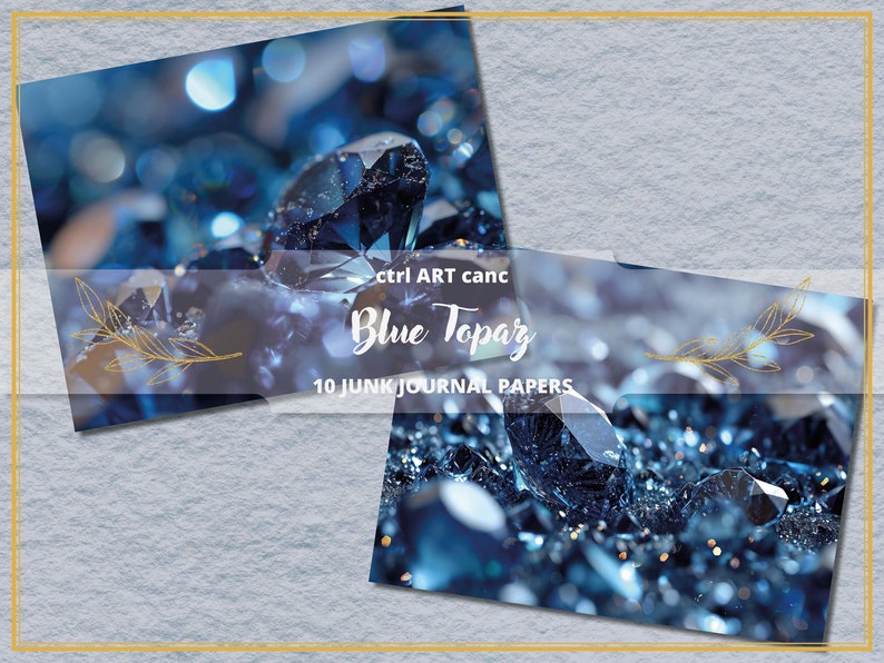 Blue Diamond Digital Paper Kit Blue Printable Paper Junk Journal Kit ...