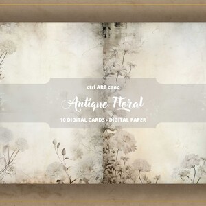 Antique Floral Digital Paper, Invitation Paper, Digital Paper, Journal ...