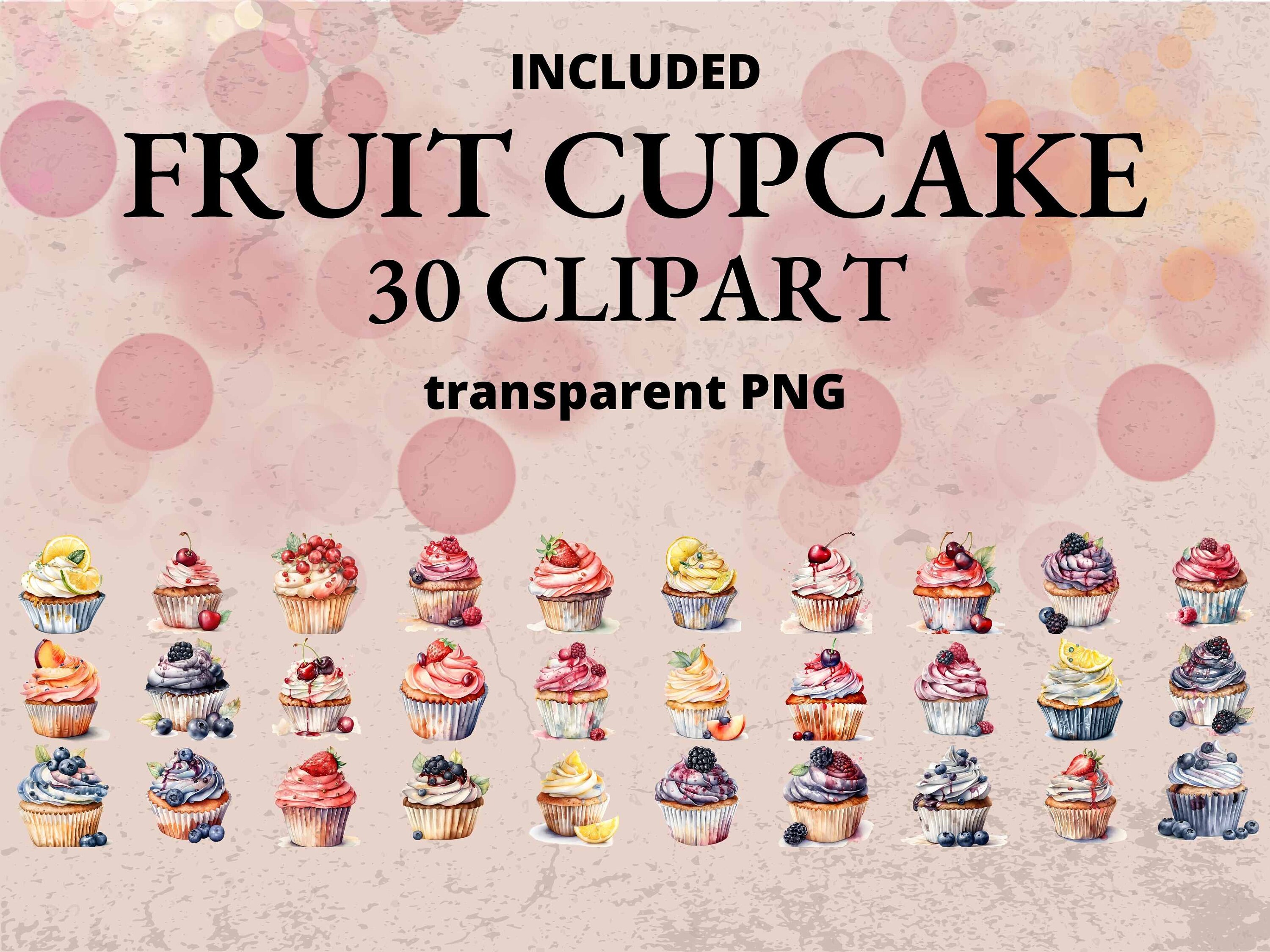 90 Cupcake Clip Art Bundle Cupcakes Bundle Floral Cupcake - Etsy