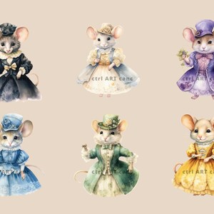 Victorian Mouse Watercolor Clipart, Victorian Mouse Clipart ...