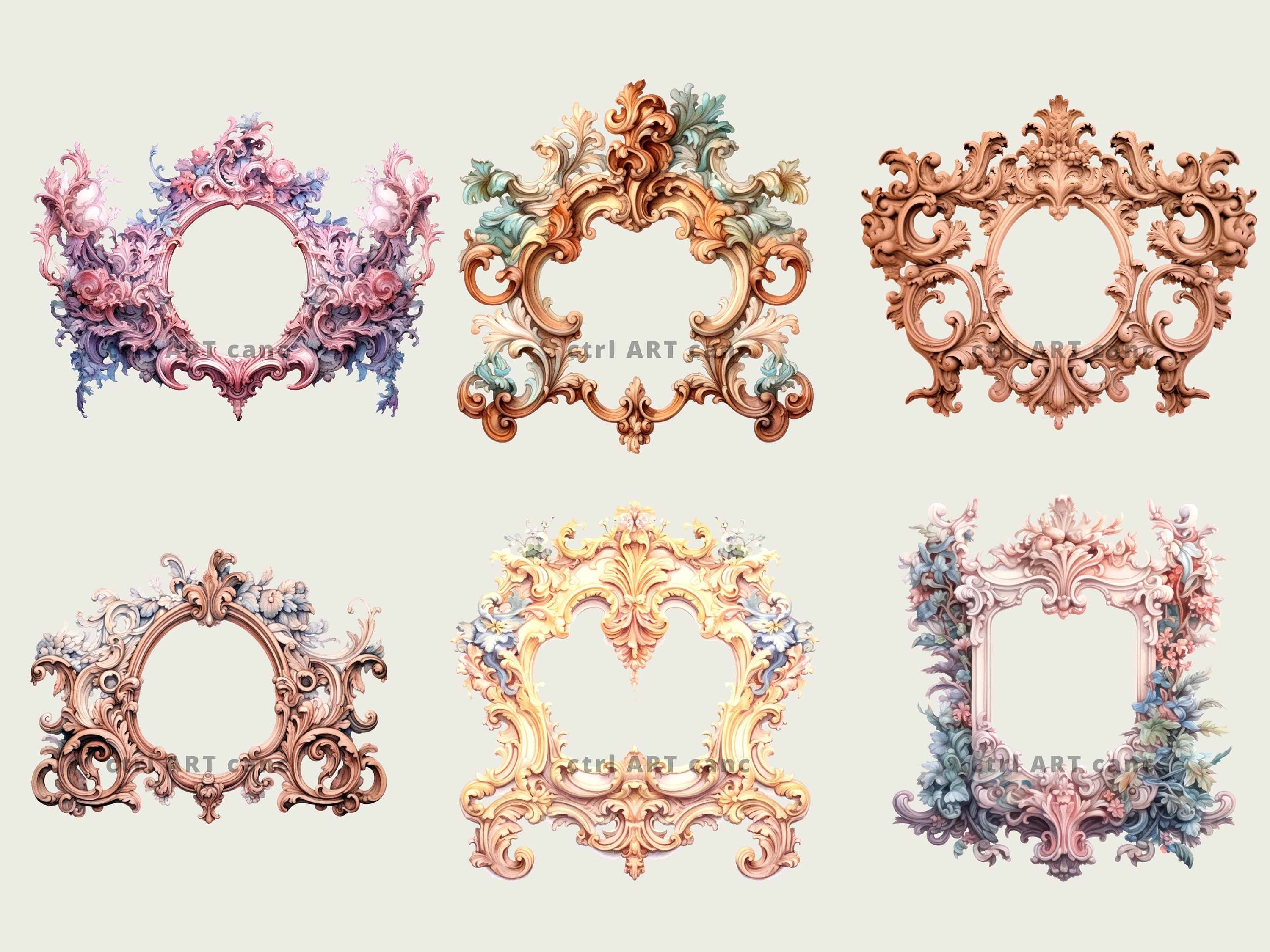 30 Rococo Frame Clipart Magical Frame Whimsical Frame Wicca - Etsy ...
