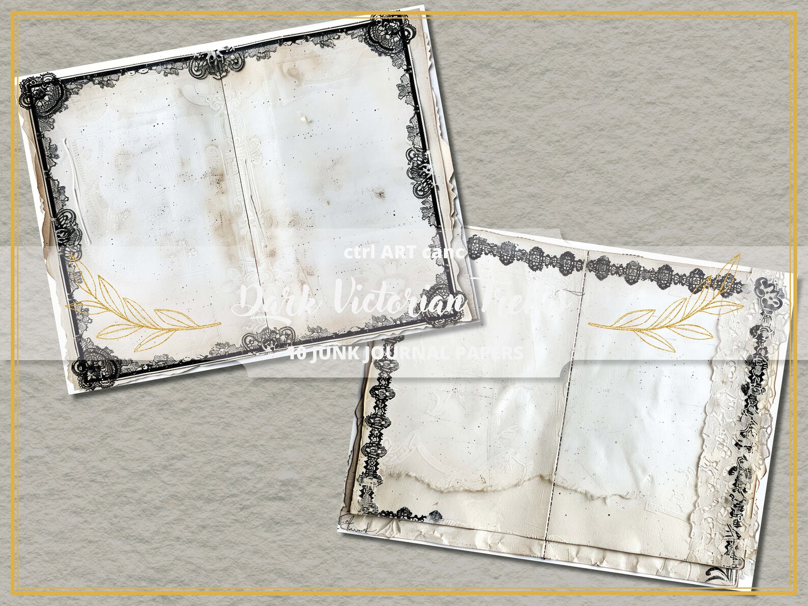 Dark Lace Junk Journal Pages: Gothic Printable Paper (digital Download ...