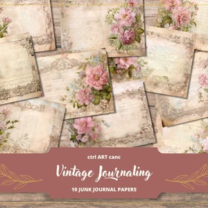 Floral Junk Journal Kit Printable Paper for Scrapbook Kit Digital ...