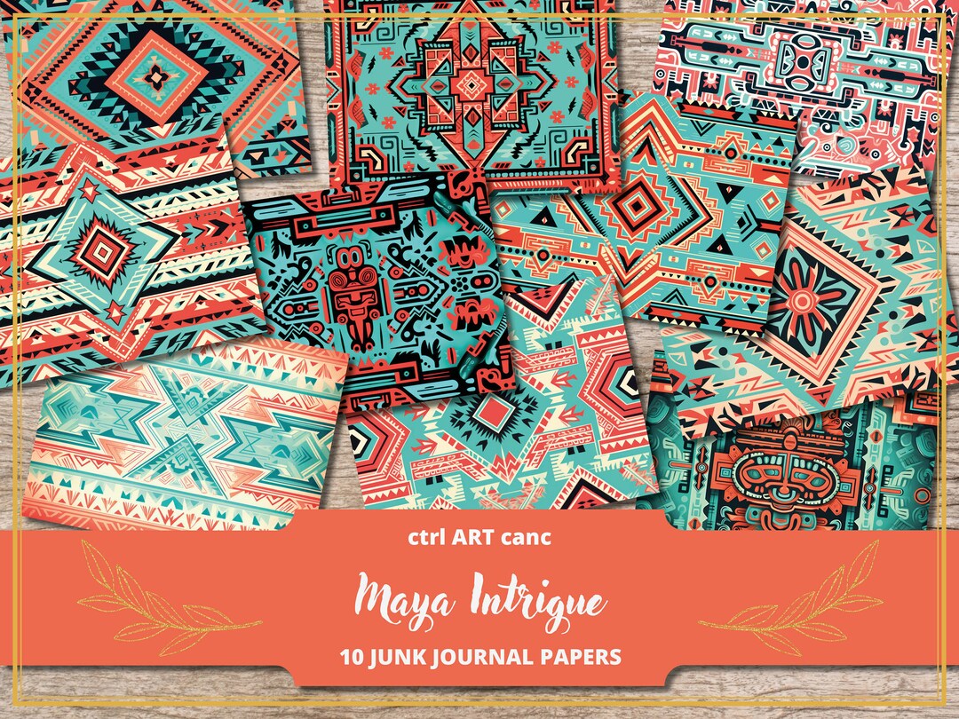 Aztec Digital Paper Maya Journal Kit Inca Printable Paper Maya ...