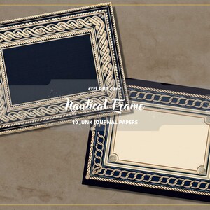 Nautical Frame Junk Journal Kit Printable Digital Paper Kit Scrapbook ...