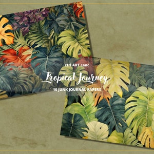 Tropical Journal Page Plants Paper Travel Journal Paper Printable ...