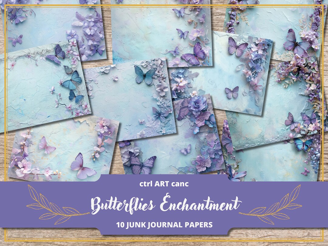 Butterfly Junk Journal Kit Butterfly Scrapbook Kit Butterflies Digital ...