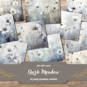 Dark Floral Junk Journal Kit Printable Floral Paper Dark Paper for ...