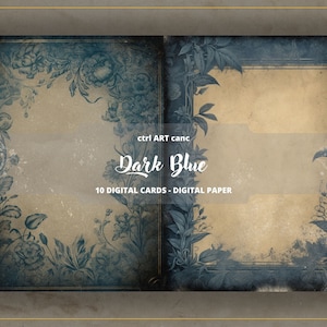 10 Dark Blue Printable, Dark Blue Digital Paper, Journal Page, Letter ...