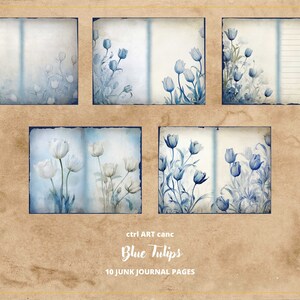 Tulips Junk Journal Kit Scrapbook Printable Paper Floral Digital Kit ...