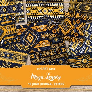 Aztec Digital Paper Maya Journal Kit Inca Printable Paper Maya ...