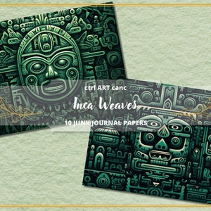 Aztec Digital Paper Maya Journal Kit Inca Printable Paper Maya ...