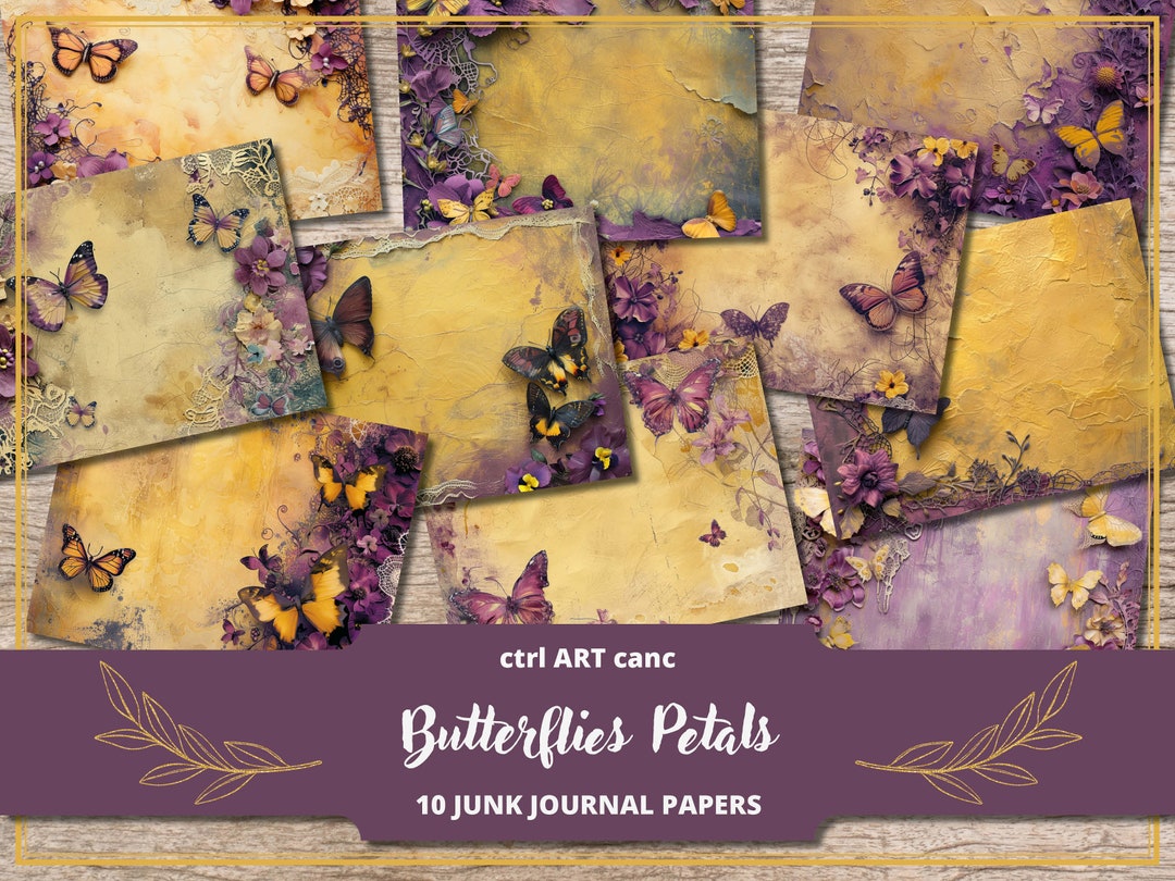 Butterfly Junk Journal Kit Butterfly Scrapbook Kit Butterflies Digital ...