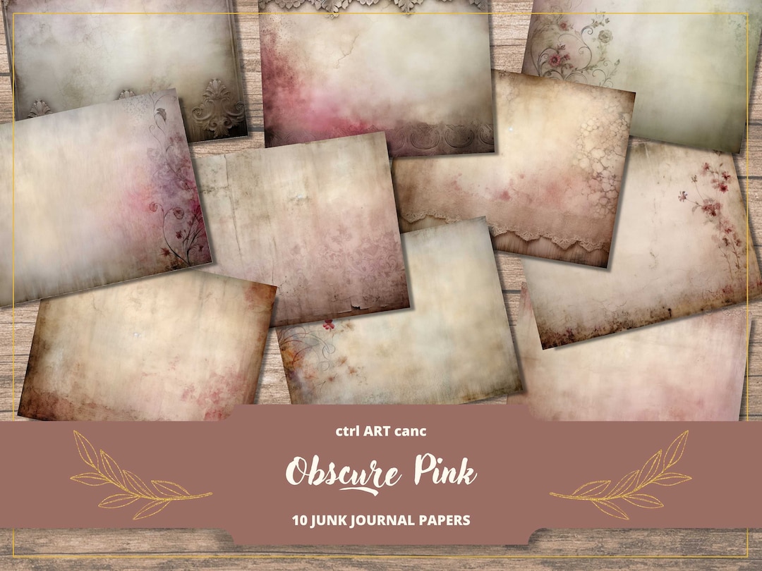 Pink Junk Journal Paper Digital Download Scrapbooking Paper Pink Paper ...