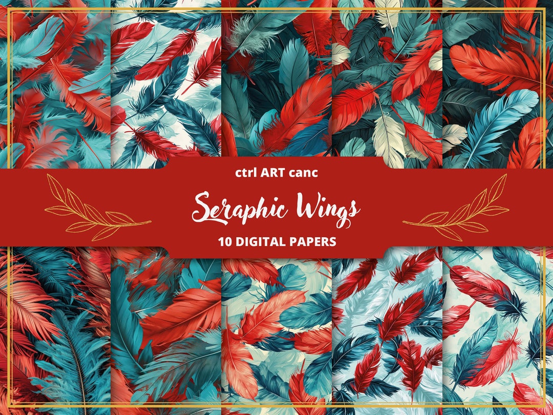 Feathers Digital Paper Feathers Printable Feathers Pattern Feathers ...