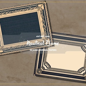 Nautical Frame Junk Journal Kit Printable Digital Paper Kit Scrapbook ...