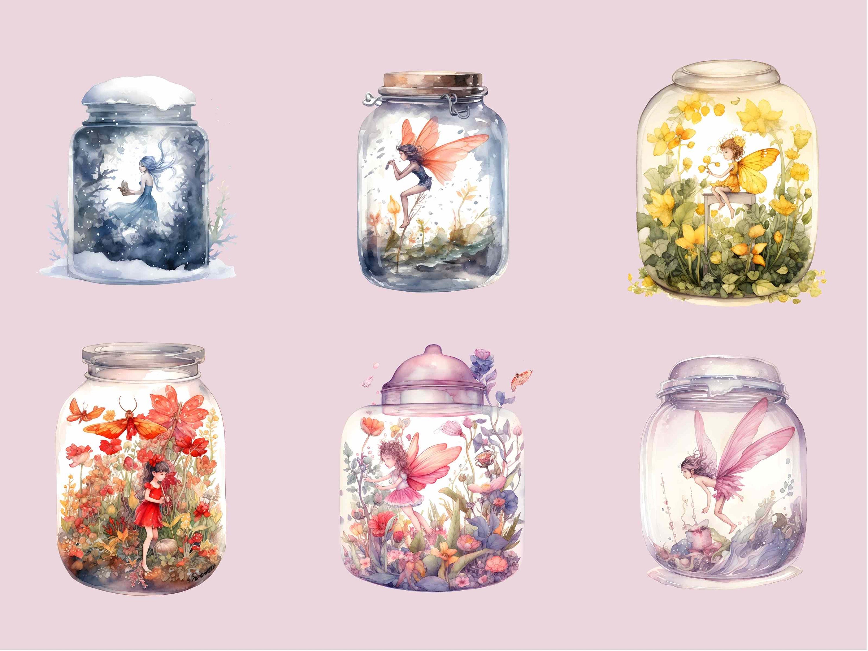 40 Fairies in A Jar Clipart Fairy Decoration Fairy Garden - Etsy Canada