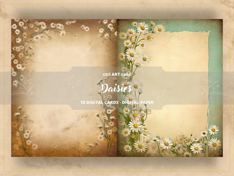 10 Daisies Printable Paper Daisy Flowers Digital Paper - Etsy
