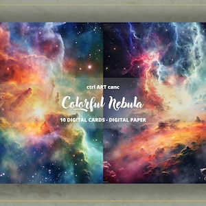 Nebula Digital Paper Printable, Space Nebula, Galaxy Printable, ATC ...