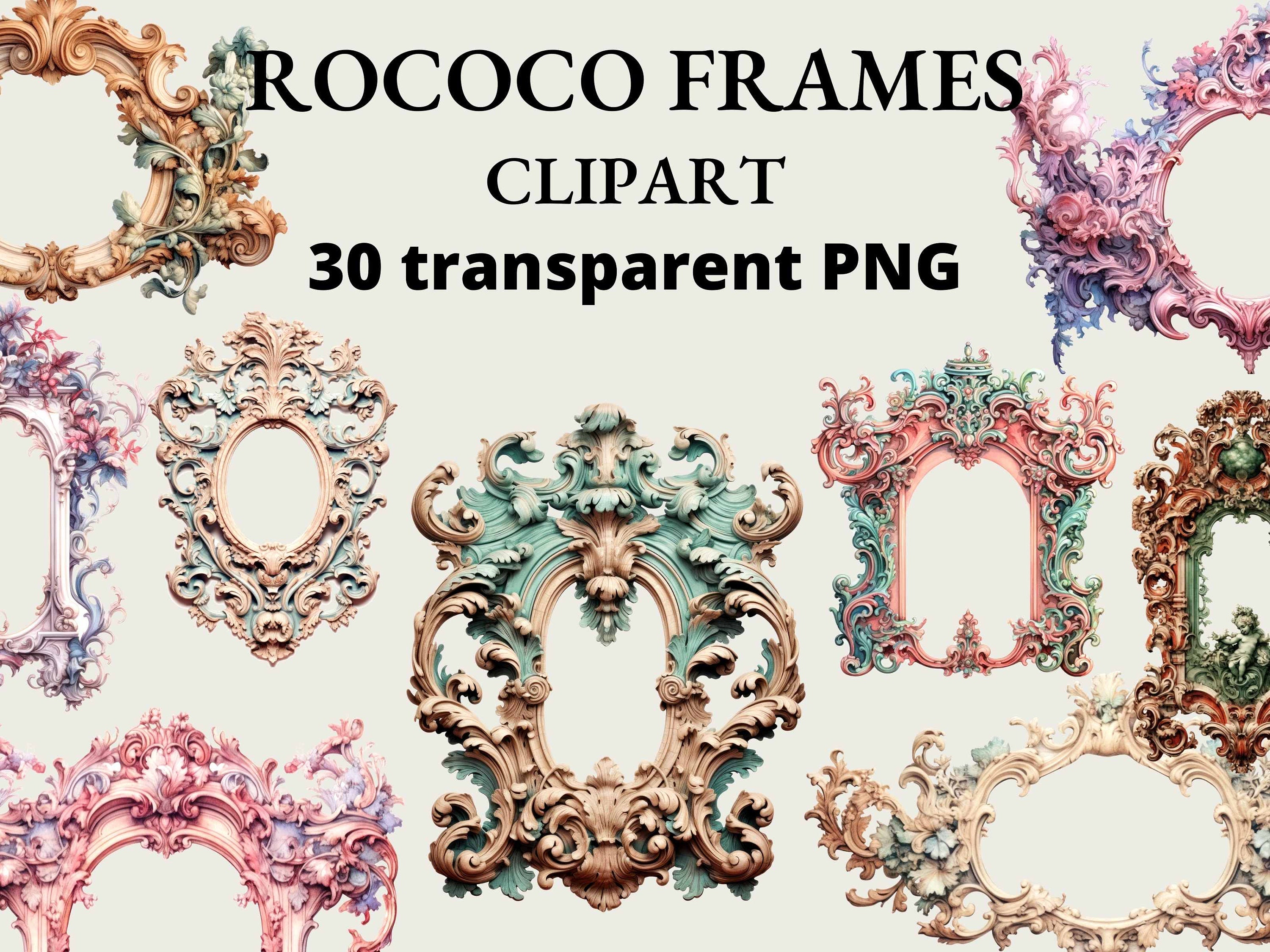 30 Rococo Frame Clipart Magical Frame Whimsical Frame Wicca - Etsy ...