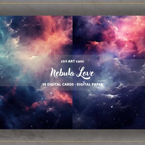 Nebula Digital Paper Printable Stars Paper Galaxy Printable Night Sky Digital Download Paper ...