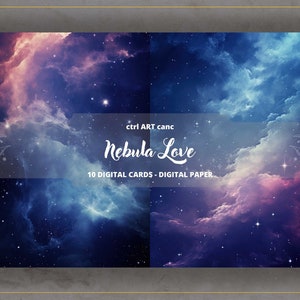 Nebula Digital Paper Printable Stars Paper Galaxy Printable Night Sky Digital Download Paper ...