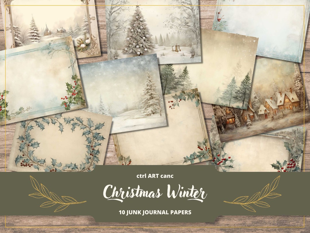Christmas Scrapbook Paper: Winter Journal Kit (digital Download) - Etsy