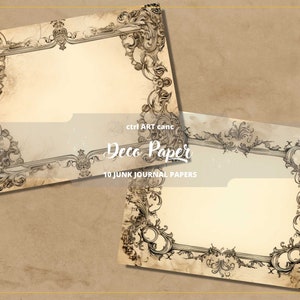 Vintage Paper Frame Junk Journal Paper Scrapbook Paper Floral Frame ...