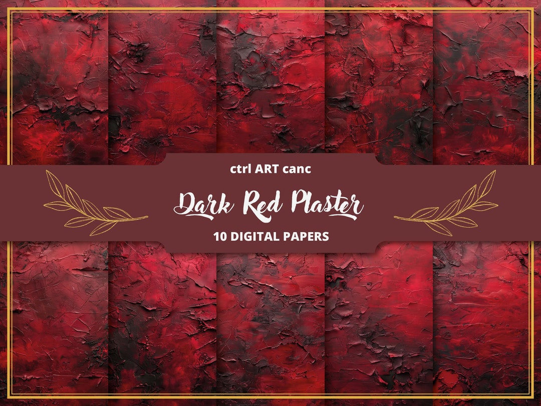 Dark Red Paint Digital Paper Red Journal Digital Kit Abstract Art ...