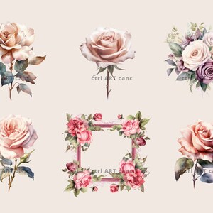 30 Shabby Roses Clipart, Rose Clipart, Shabby Chic, Roses Clipart ...