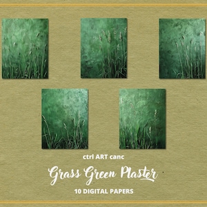 Green Grass Decor Paper Green Digital Printable Paper Green Journal Kit ...