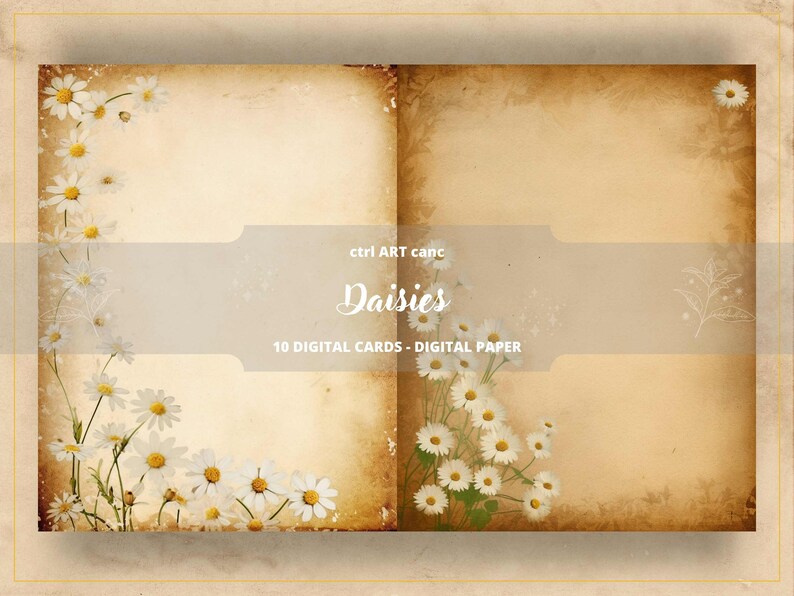 10 Daisies Printable Paper Daisy Flowers Digital Paper - Etsy