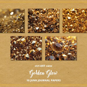 Gold Diamond Digital Paper Kit Gold Printable Paper Junk Journal Kit ...