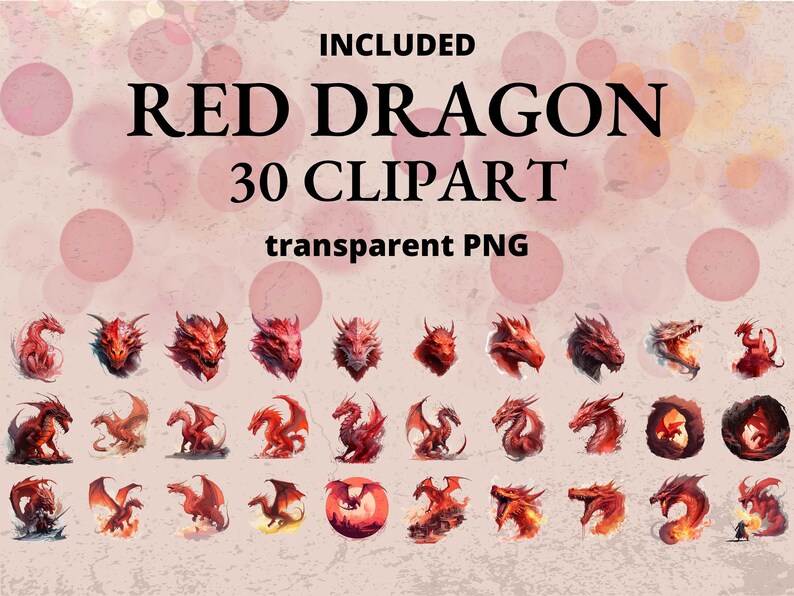 120 Dragons Clip Art Bundle Dragon Bundle Fantasy Clipart - Etsy
