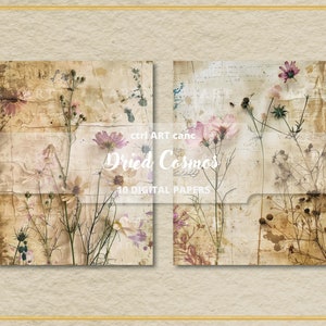 Dried Floral Paper Old Paper Vintage Junk Journal Vintage Flowers ...