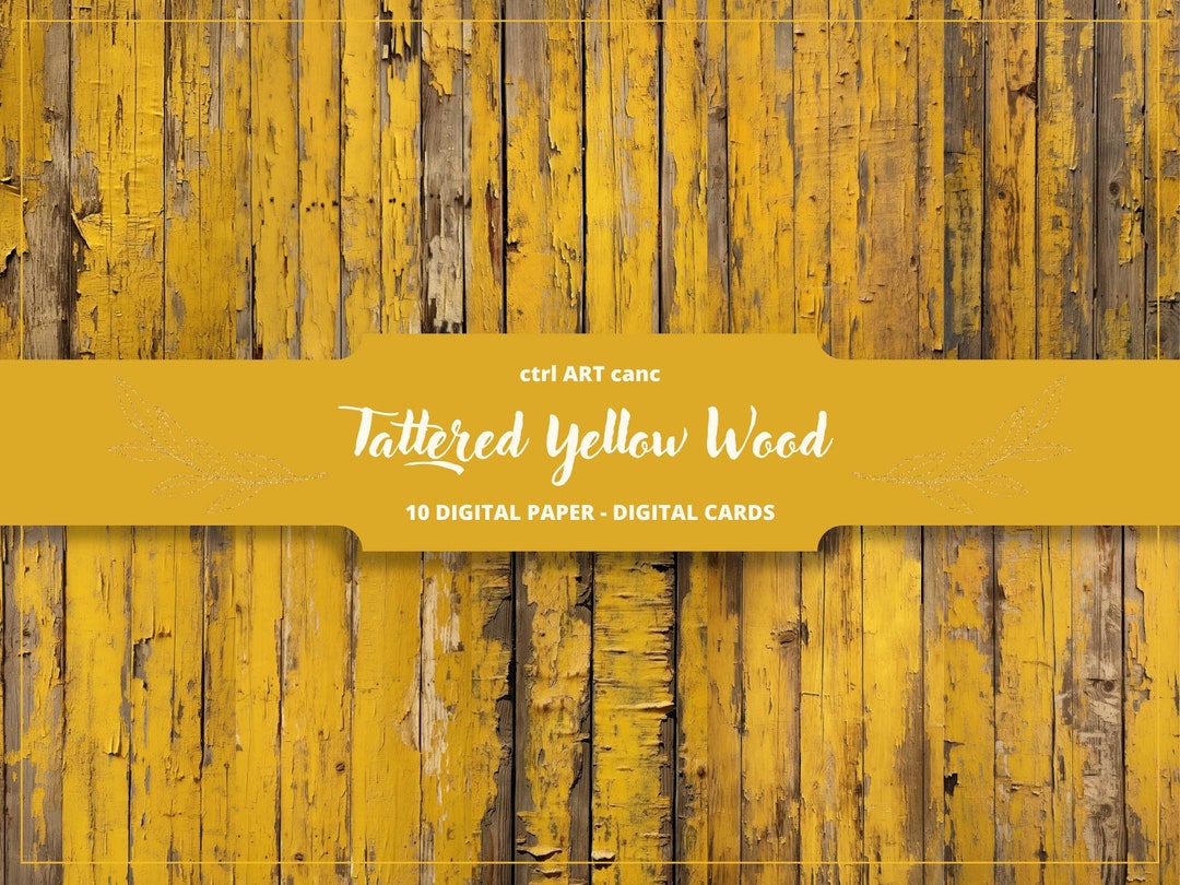 Tattered Yellow Wood Printable, Tattered Digital Paper, Wood, Junk ...