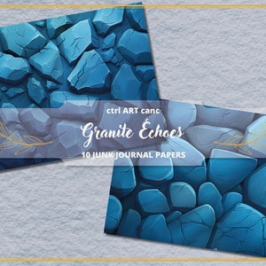 Blue Stone Digital Paper Kit Stones Printable Paper Junk Journal Kit ...