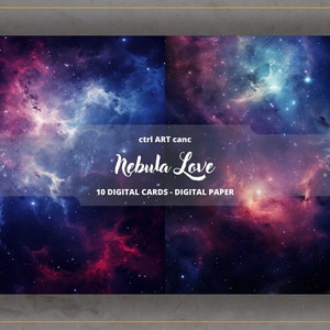 Nebula Digital Paper Printable Stars Paper Galaxy Printable Night Sky Digital Download Paper ...