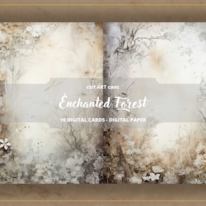 Enchanted Forest Digital Paper, Vintage Paper, Black Paper, Digital ...
